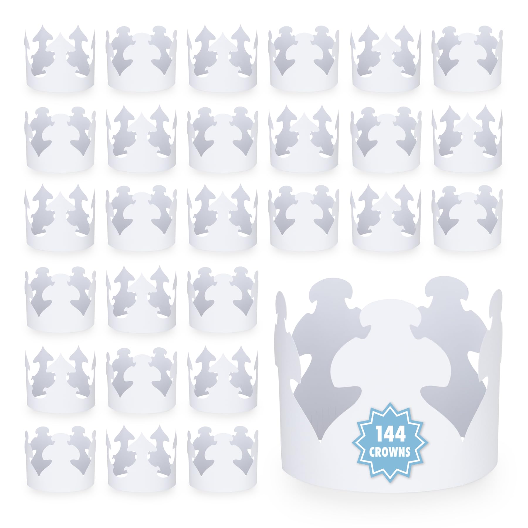 Snapklik.com : Hygloss White Paper Crowns 144 Pack - Paper Crowns For ...