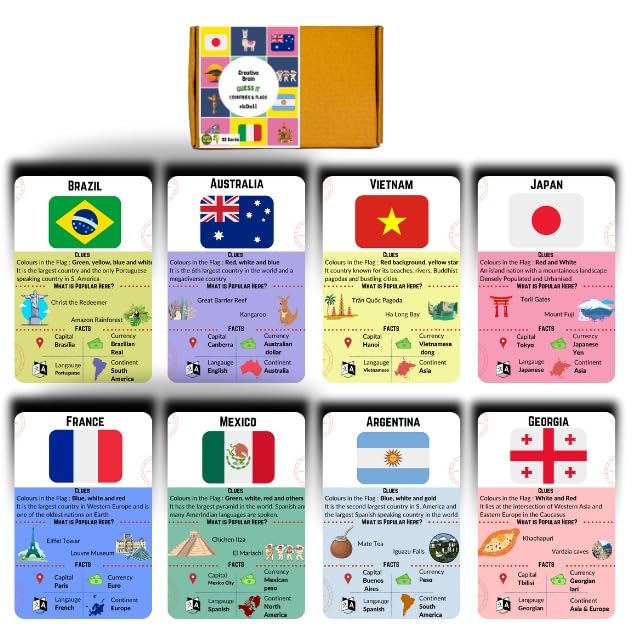Buy EKDALI Guess The Country and Flag Card Game, Educational Brain Game ...