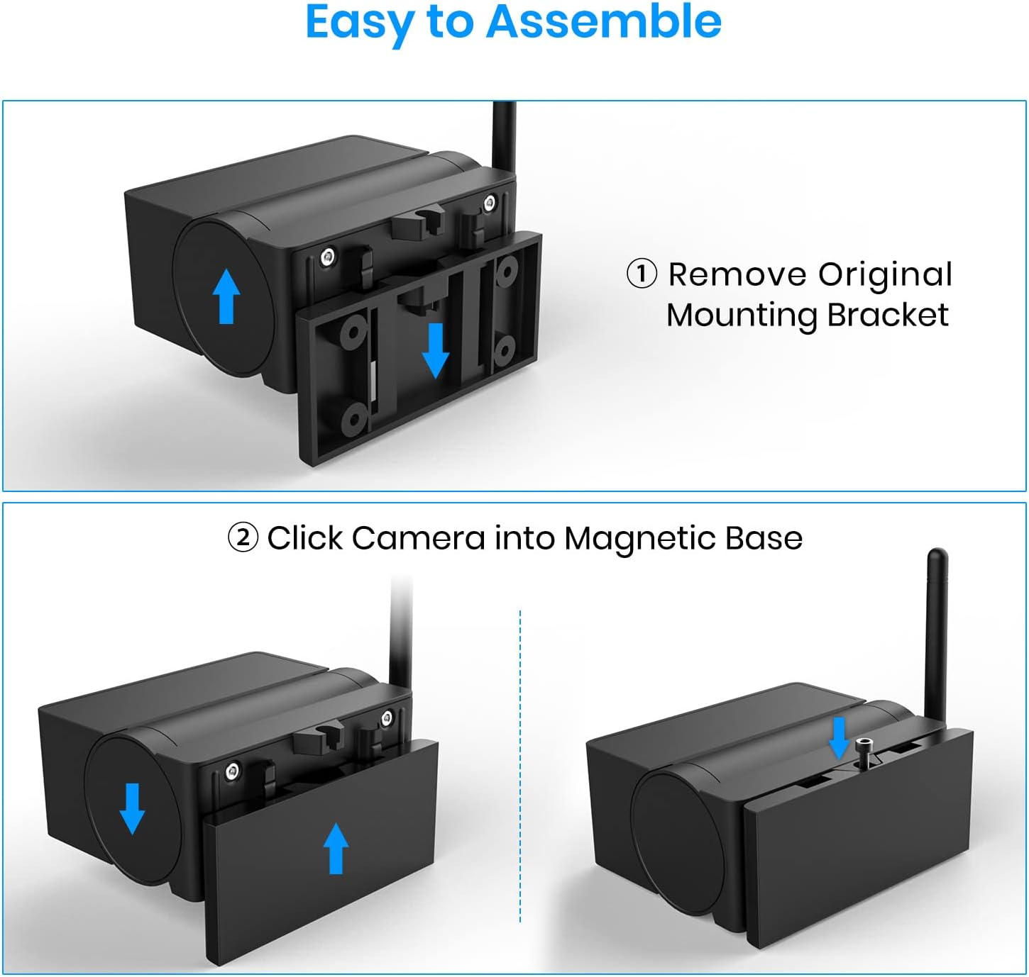 AUTO-VOX Magnetic Wireless Backup Camera Mount for Solar 4 Front/Side ...