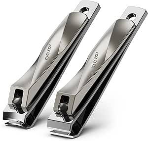 Amazon.com: BEZOX Nail Clippers 2pcs Set - Straight Blade Toenail Clipper and Curved Blade ...