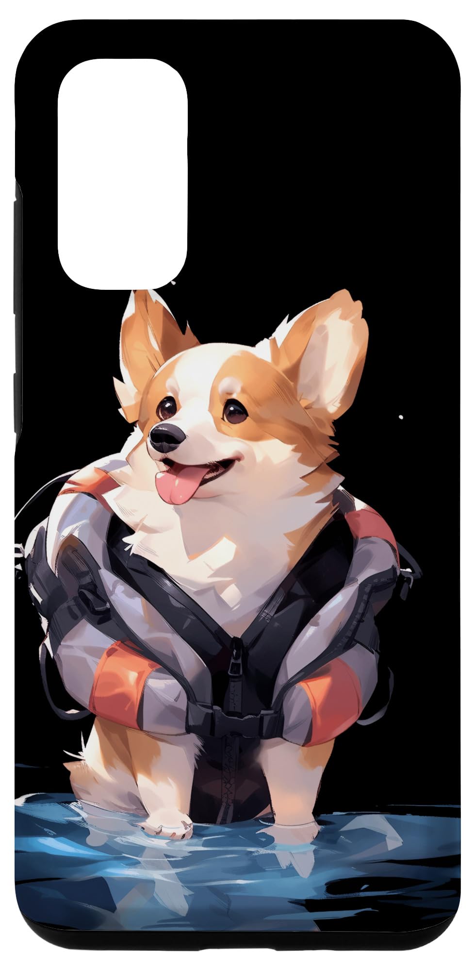 Corgi Jumping Off Dock