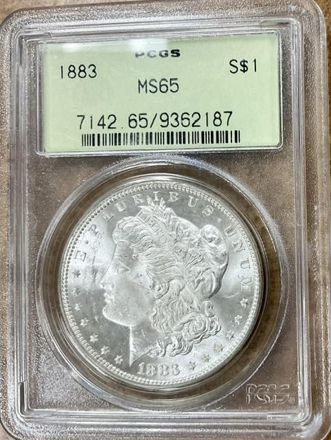 1883 P Morgan Silver Dollar, bright coin, smooth surfaces $1 PCGS MS65 ...