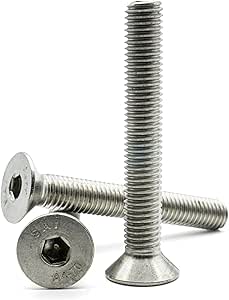 Hippo Hardware M4 (4mm X 12mm) Socket Countersunk Screws Allen Key Bolts Marine A4 Stainless ...