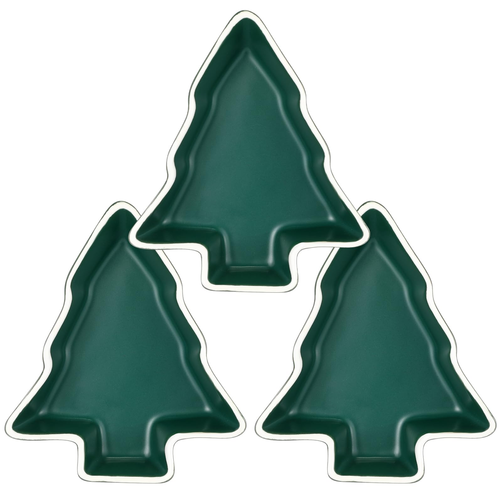 Amazon.com: Baderke 3 Pcs Christmas Tree Ceramic Dish Christmas Tree ...