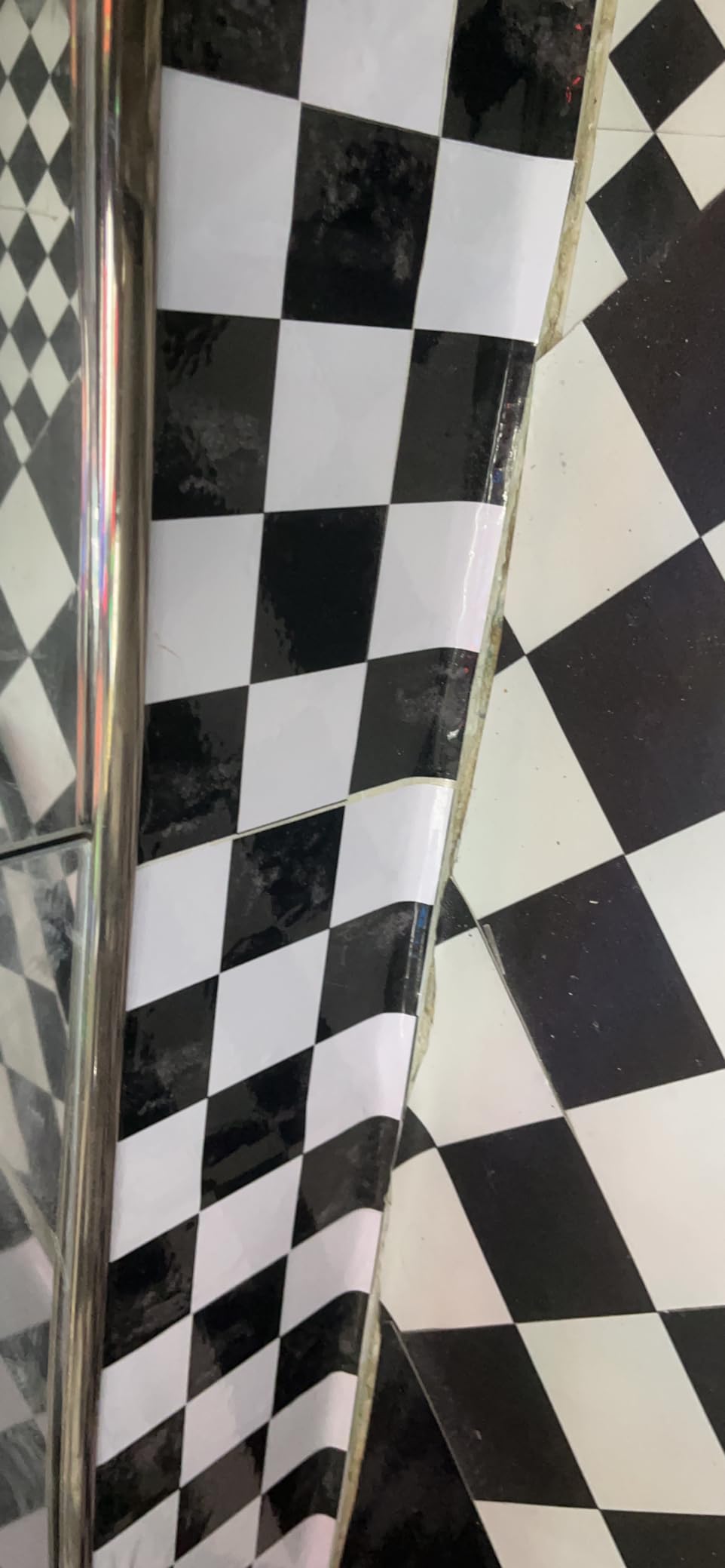 Tifege Vinyl Paper Bathroom Cabinet Black and White Mosaic 7.87"x7.87 ...
