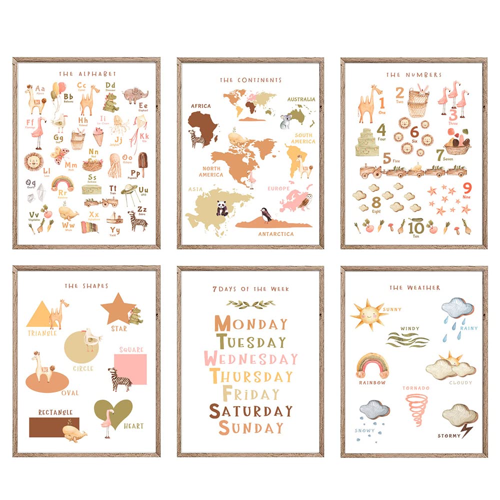 Buy 6Pcs Preschool Educational s For Toddlers - ABC For Alphabet Wall ...