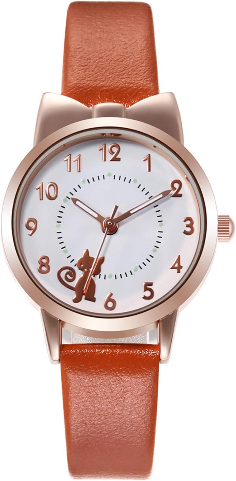 hahuha Wind up Watches for Women No Battery with Leather Dial Band ...