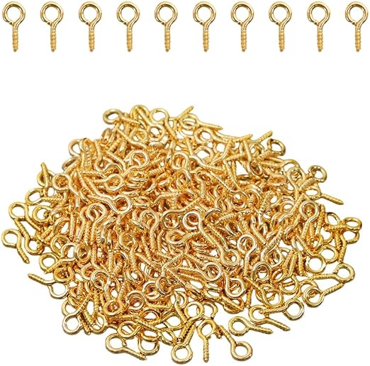Amazon.com: YupeTryp 350pcs Gold Small Screw Eye Pins for Jewelry ...