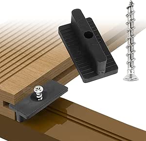 Btstil 100 Pcs Composite Decking Clips, Hidden Fixing Fasteners T Clips Fastener Board Clip ...