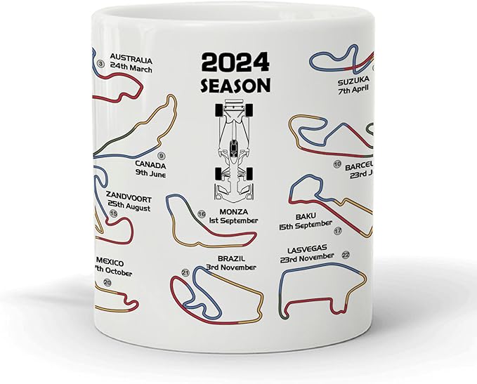 Amazon.com: Formula 1 Calendar Mug, Formula 1 Gifts for F1 Fan, F1 Mug ...