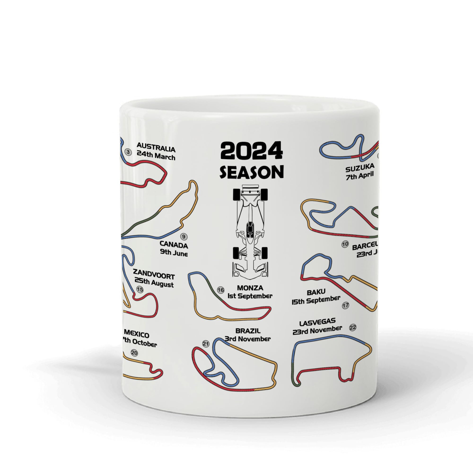 Amazon.com: Formula 1 Calendar Mug, Formula 1 Gifts for F1 Fan, F1 Mug ...