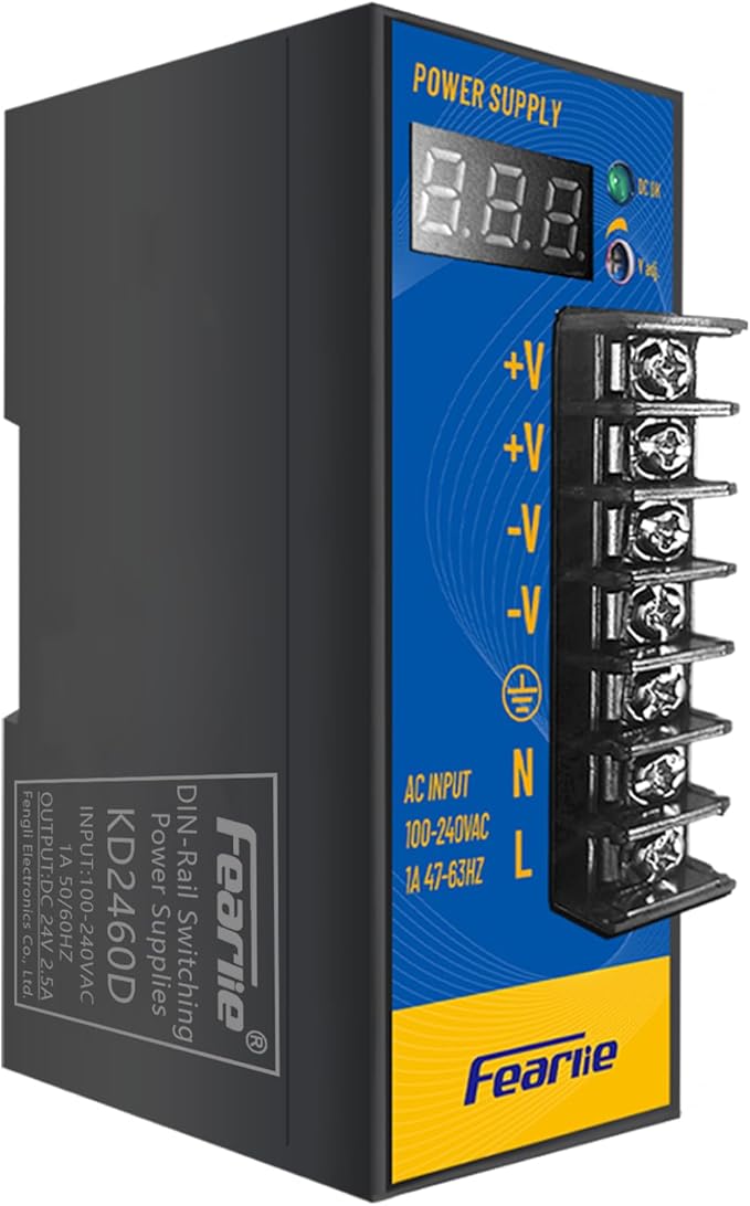 Amazon.com: FEARLIE Industrial Switching Power Supply 24V 2.5A 60W,DIN ...