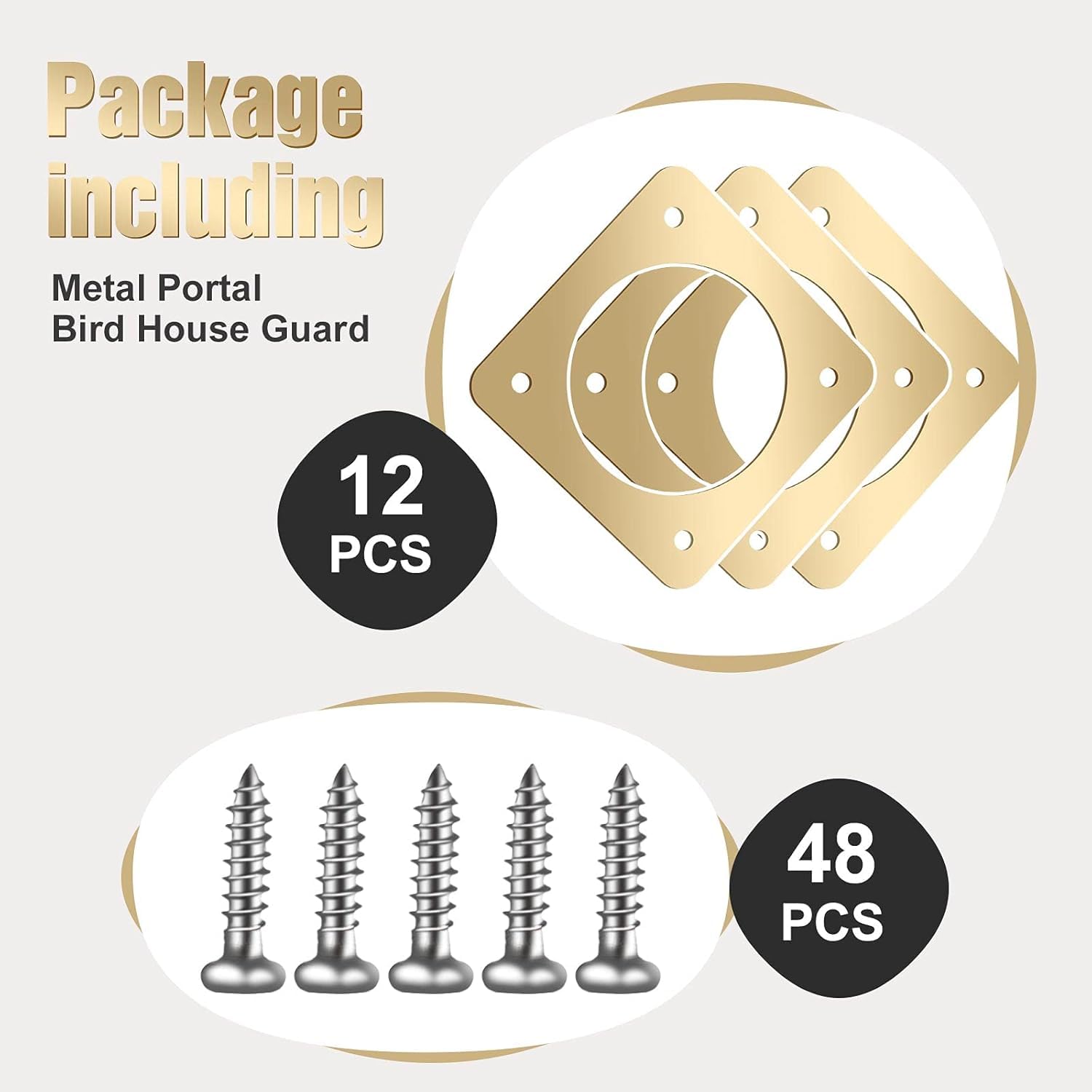 Snapklik.com : Hotop 12 Pcs Metal Bird House Hole Guard Portal Bluebird ...