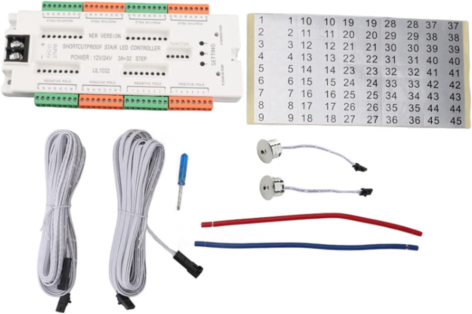 Ladder Step Light Controller 32 Channel Motion Sensors LED Stair Light ...