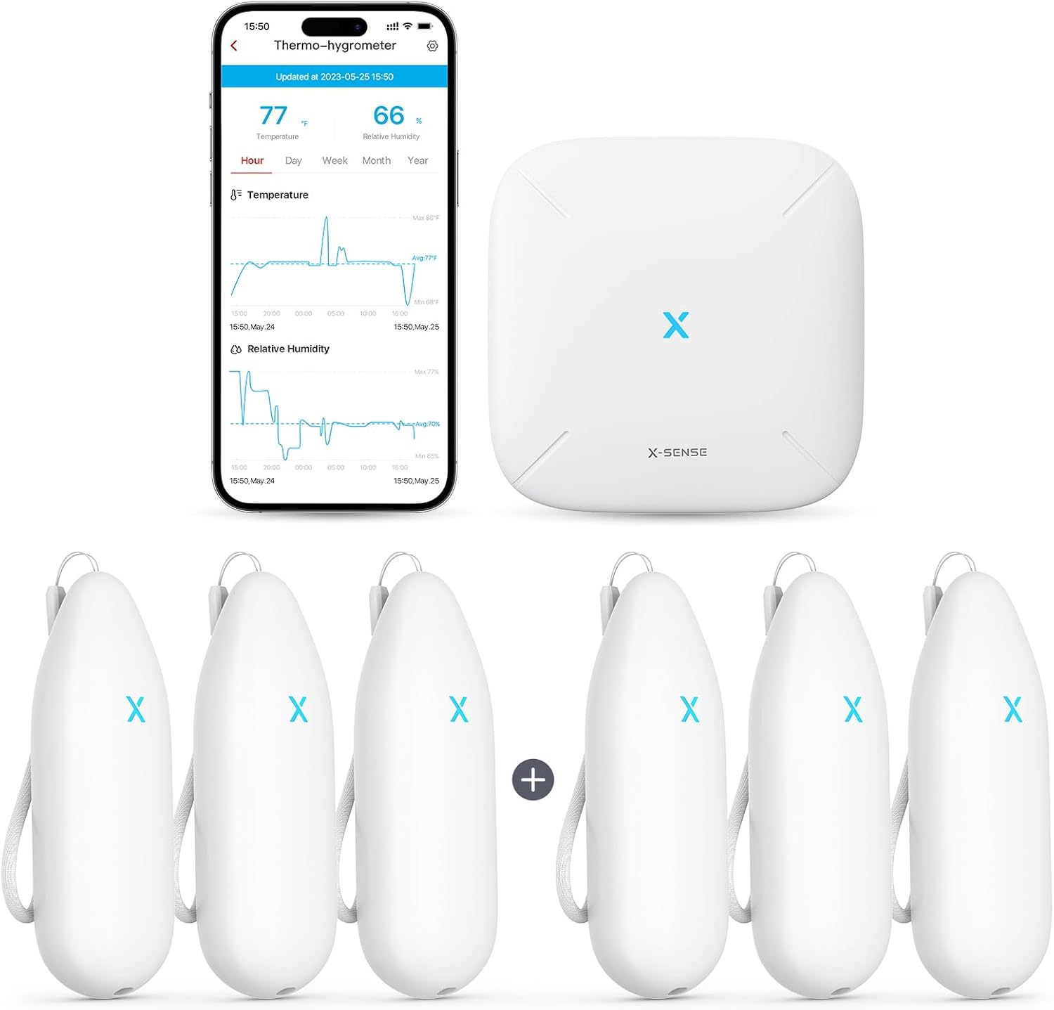 Amazon.com: X-Sense Wi-Fi Hygrometer Thermometer Indoor, Temperature ...