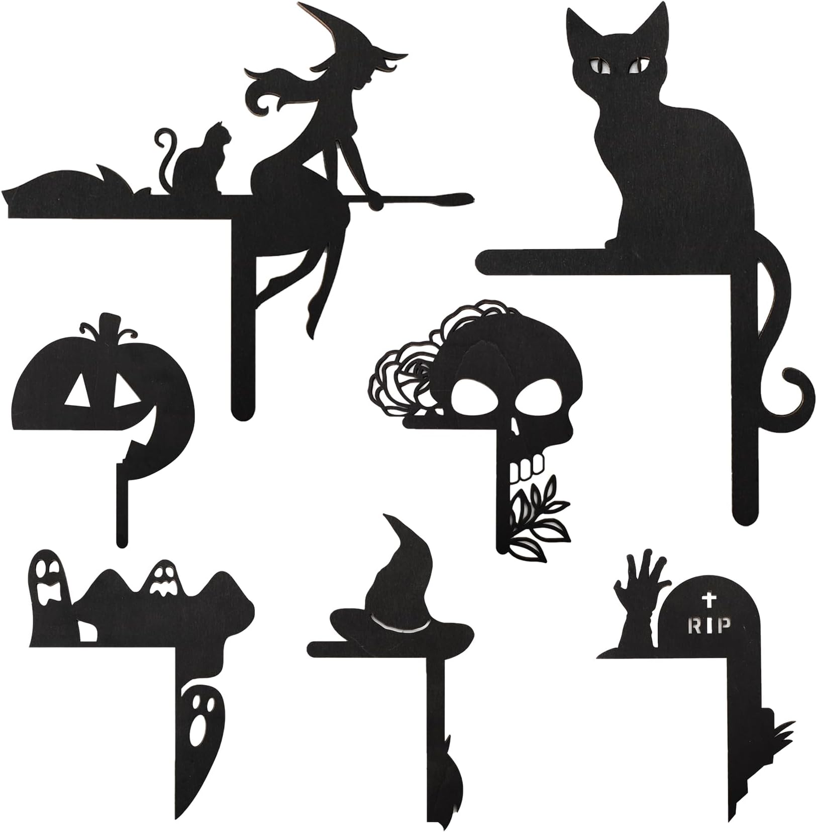 Amazon.com: XLAQ 6 Pieces Halloween Door Corner Sign Decoration, Witch ...