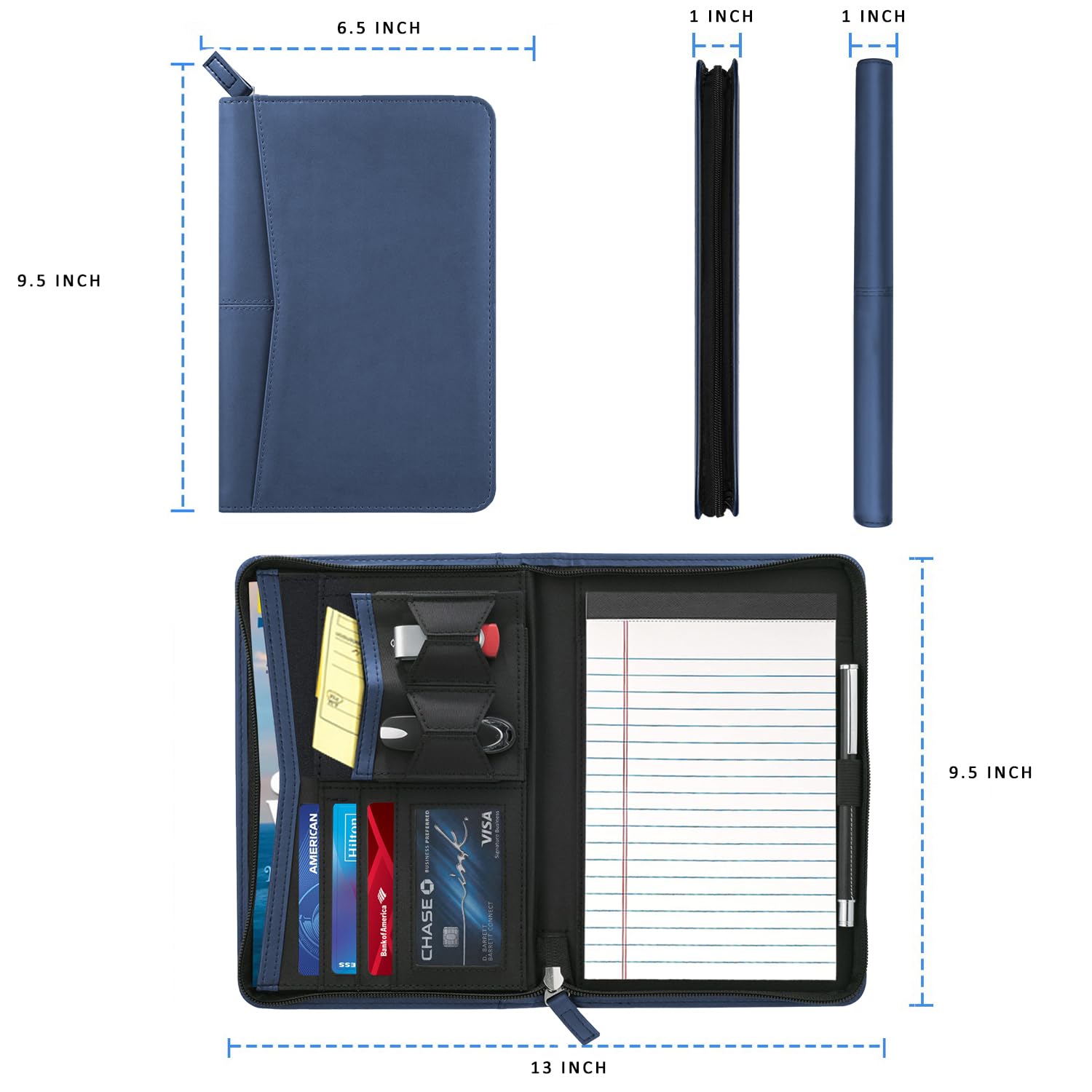 Snapklik.com : Small Portfolio Organizer, A5 Zippered Business ...