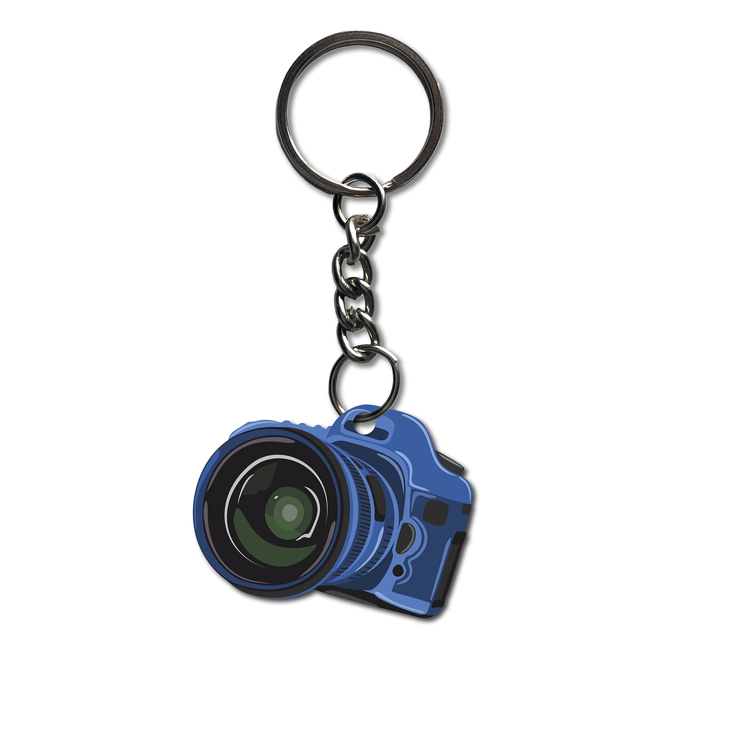 SIGNOOGLE Wood Blue Camera Theme Printed Keychain Bike/Car/Men/Women ...