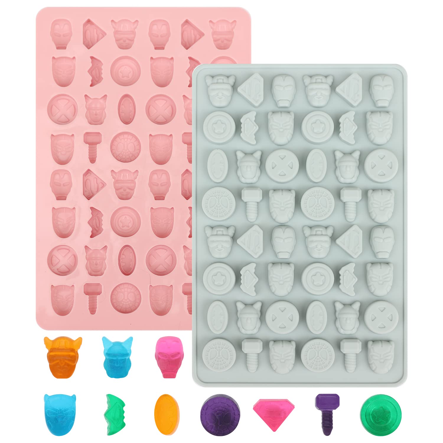 Amazon.com: 2Pcs Gummy Candy Molds Silicone, Chocolate Gummy Molds ...