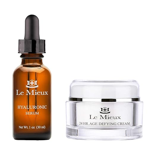 Amazon.com: Le Mieux Luxury Skincare Set - Hyaluronic Serum + 24 Hour ...