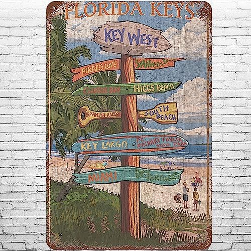 Amazon.com: Metal Sign 8"x12" Vintage Key West Florida Key Destinations ...