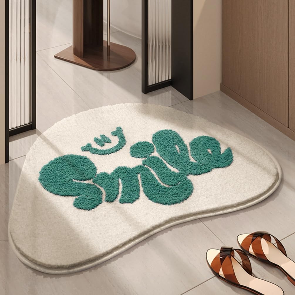 Amazon.com: LIKETN Funny Smile Face Bathroom Rugs Thick Shaggy Half ...