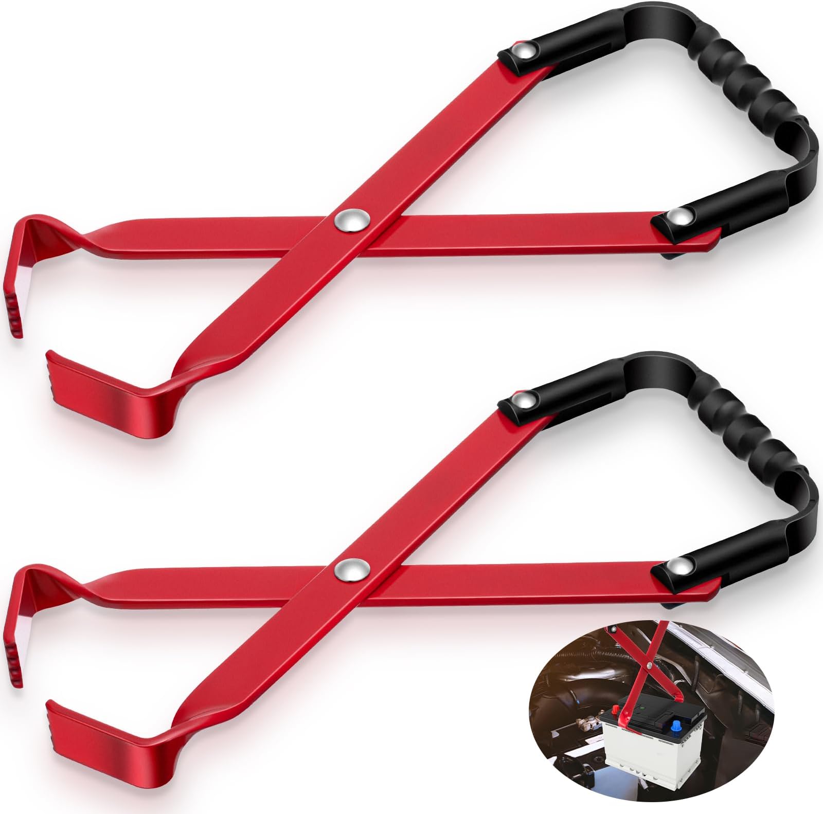 Amazon.com: MorningRo 2 Pcs Battery Carrier Universal Car Battery ...