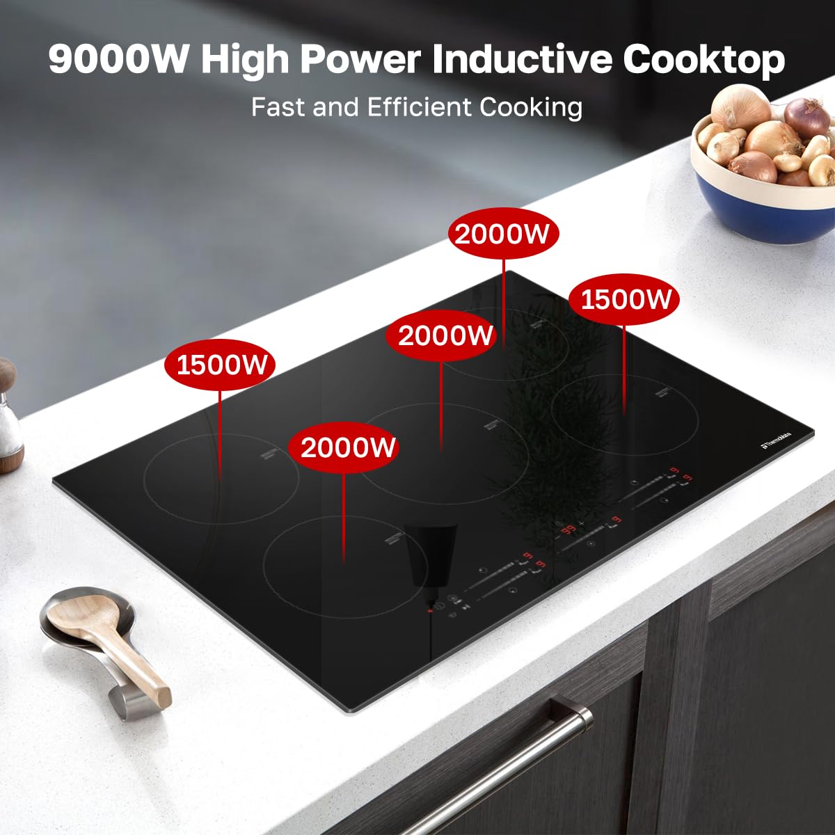 Snapklik.com : ThermoMate 30 Inch Induction Cooktop, 9000W Built In ...