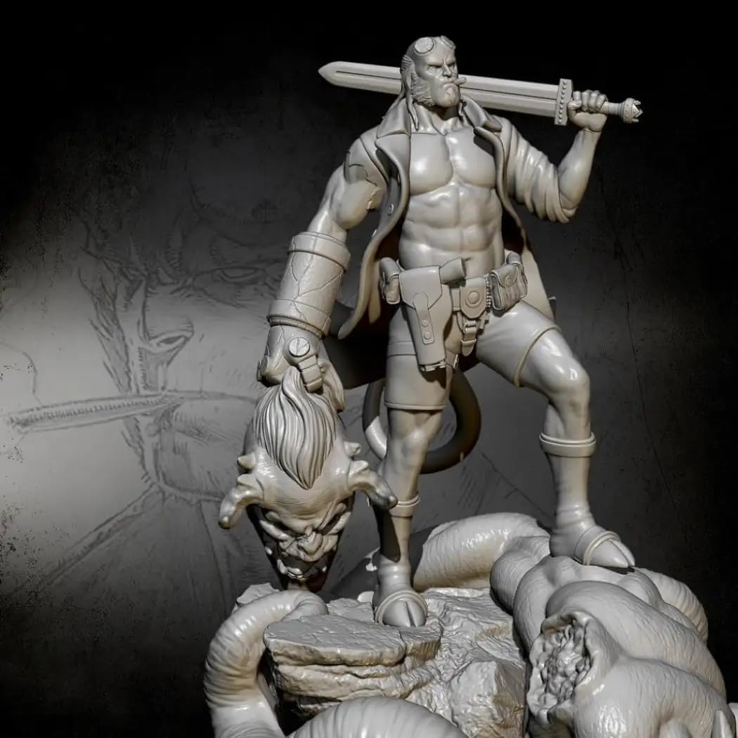 Amazon.com: 1/24 Resin Superhero Model Kit Hell Killed The Monster ...