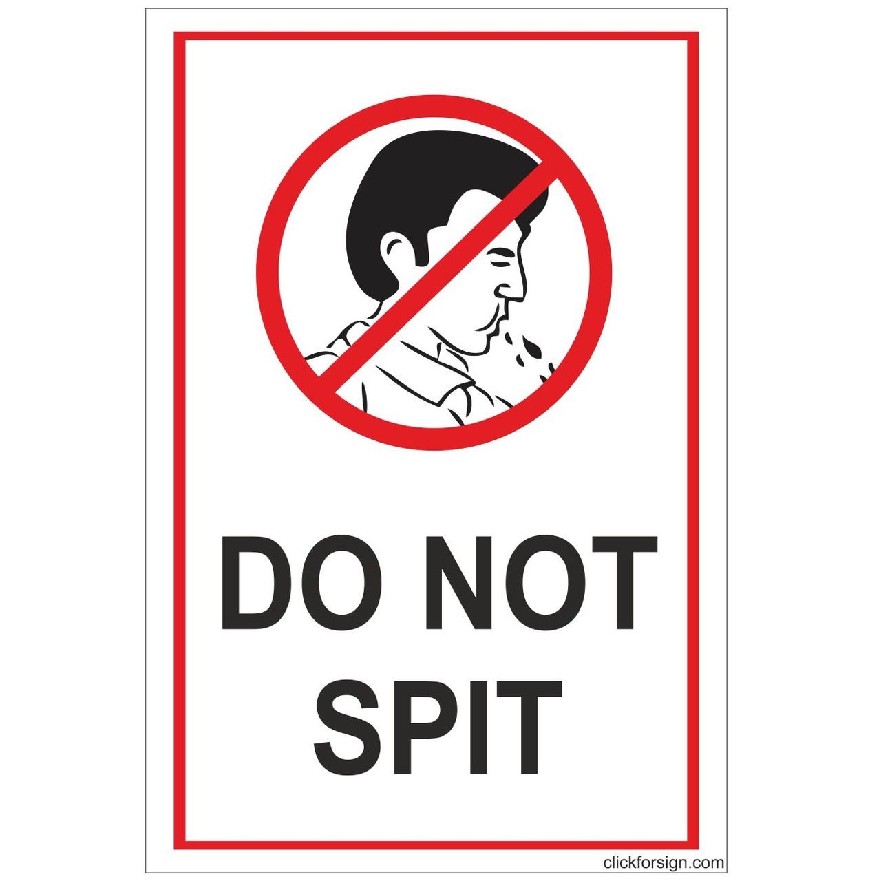 Do Not Spit Sign Board