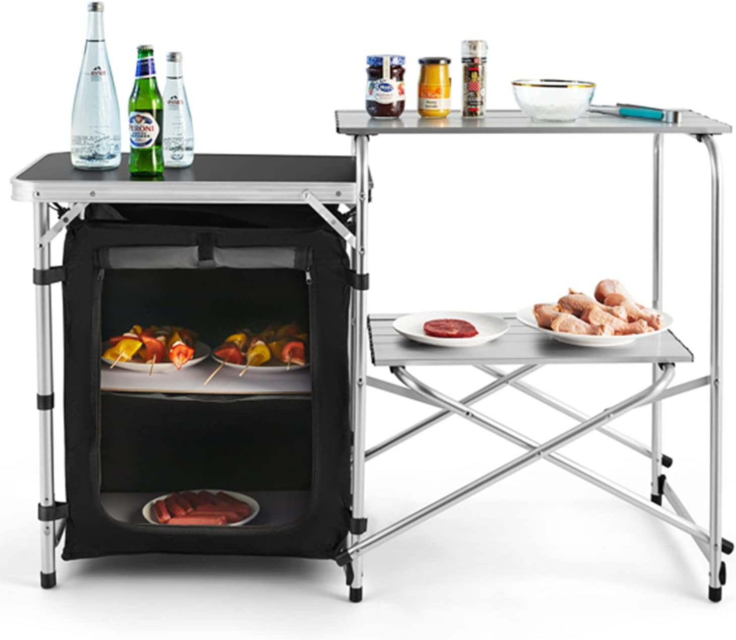 Amazon.com : Foldable Camping Kitchen Table, Lightweight Aluminum ...