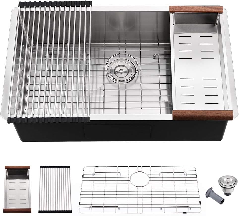 32 Inch Undermount Kitchen Sink-WMXQX 32x19 Stainless Steel Undermount ...