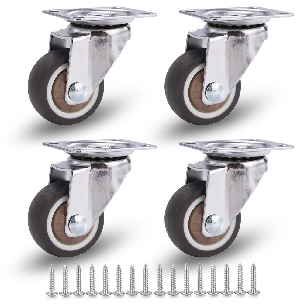 Snapklik.com : NERILEE 1.5 Inch Caster Wheels Rubber Caster No Brake ...