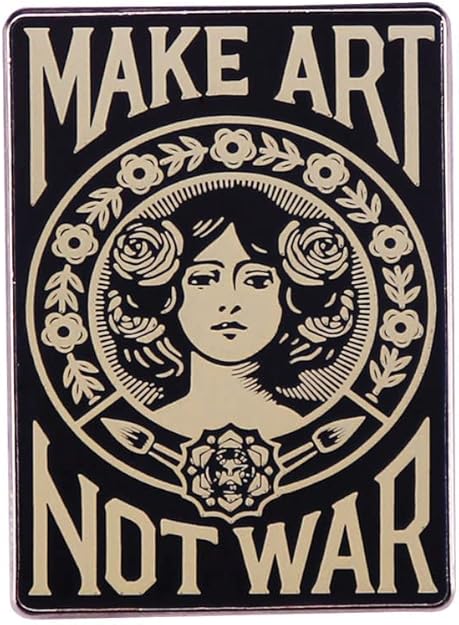 Amazon.com: Make Art Not War Pin Lapel Pin Anti war peace art brooches ...