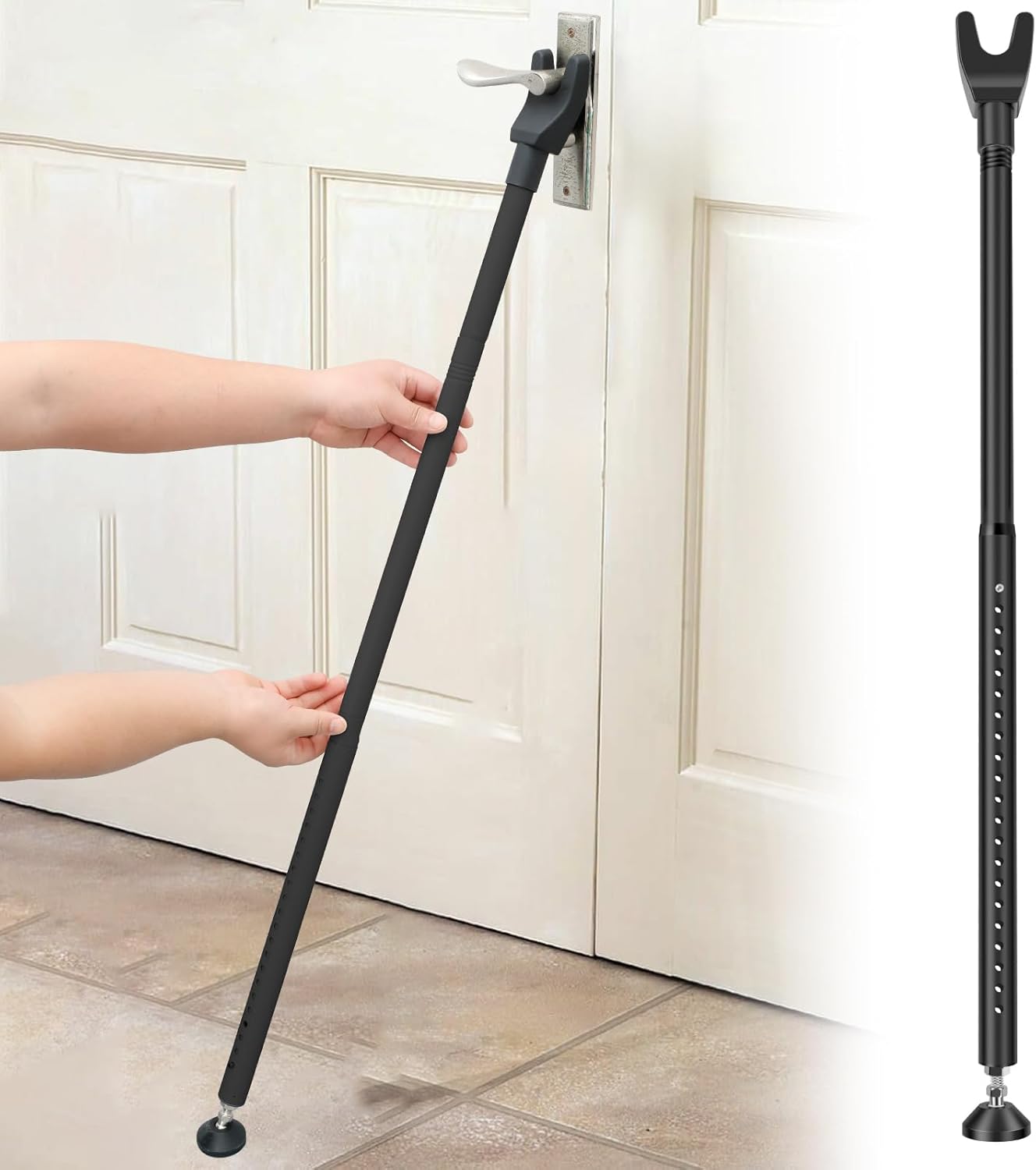 Door Security Bar 44''-55'' Adjustable Door Stopper Removable Sliding ...