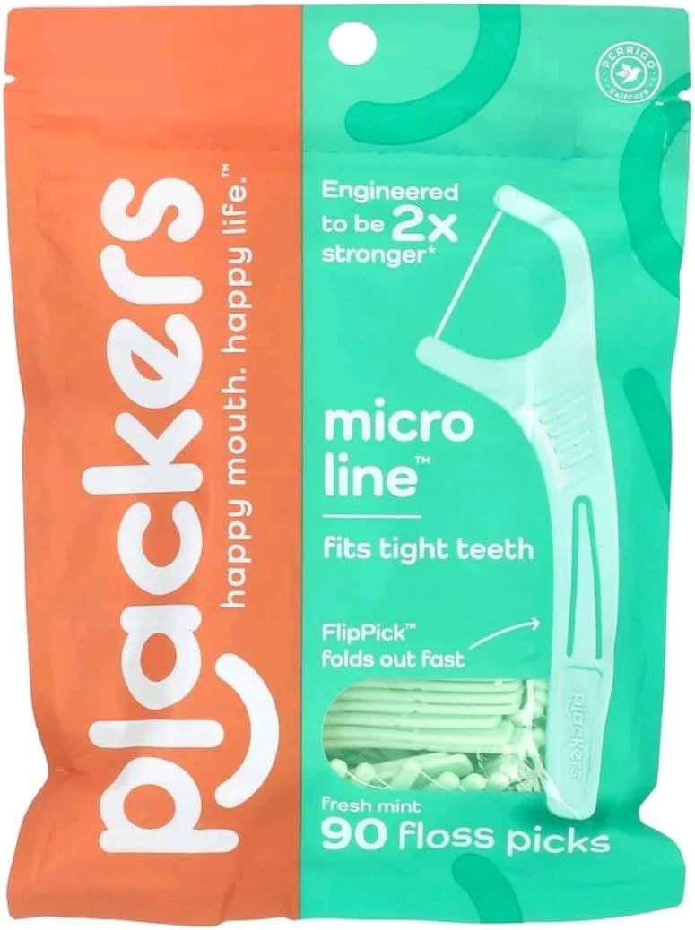 Amazon.com : PLACKERS Micro Mint Freshens Breath, Dental Flossers Mint ...