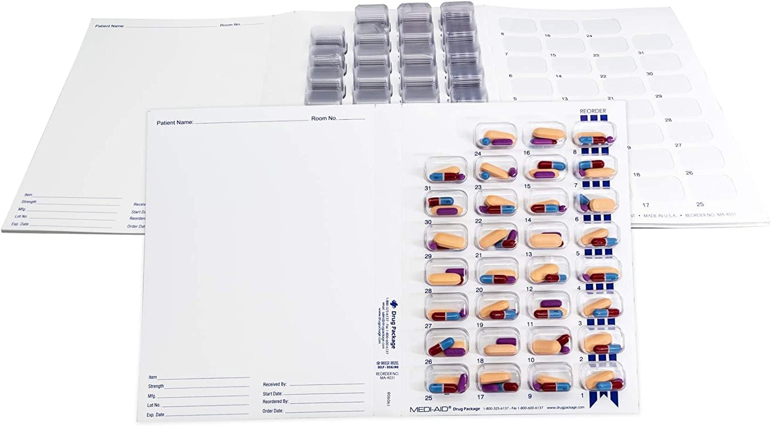 Amazon.com: Monthly Pill Organizer Cold Seal Medication Blister Cards ...