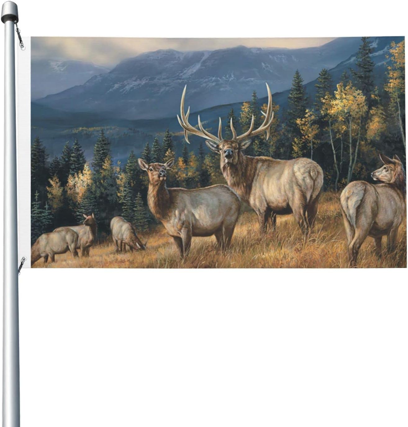 Amazon.com : Mountain Elk Animal Flag 3 X 5 Ft Flag Funny Outdoor ...