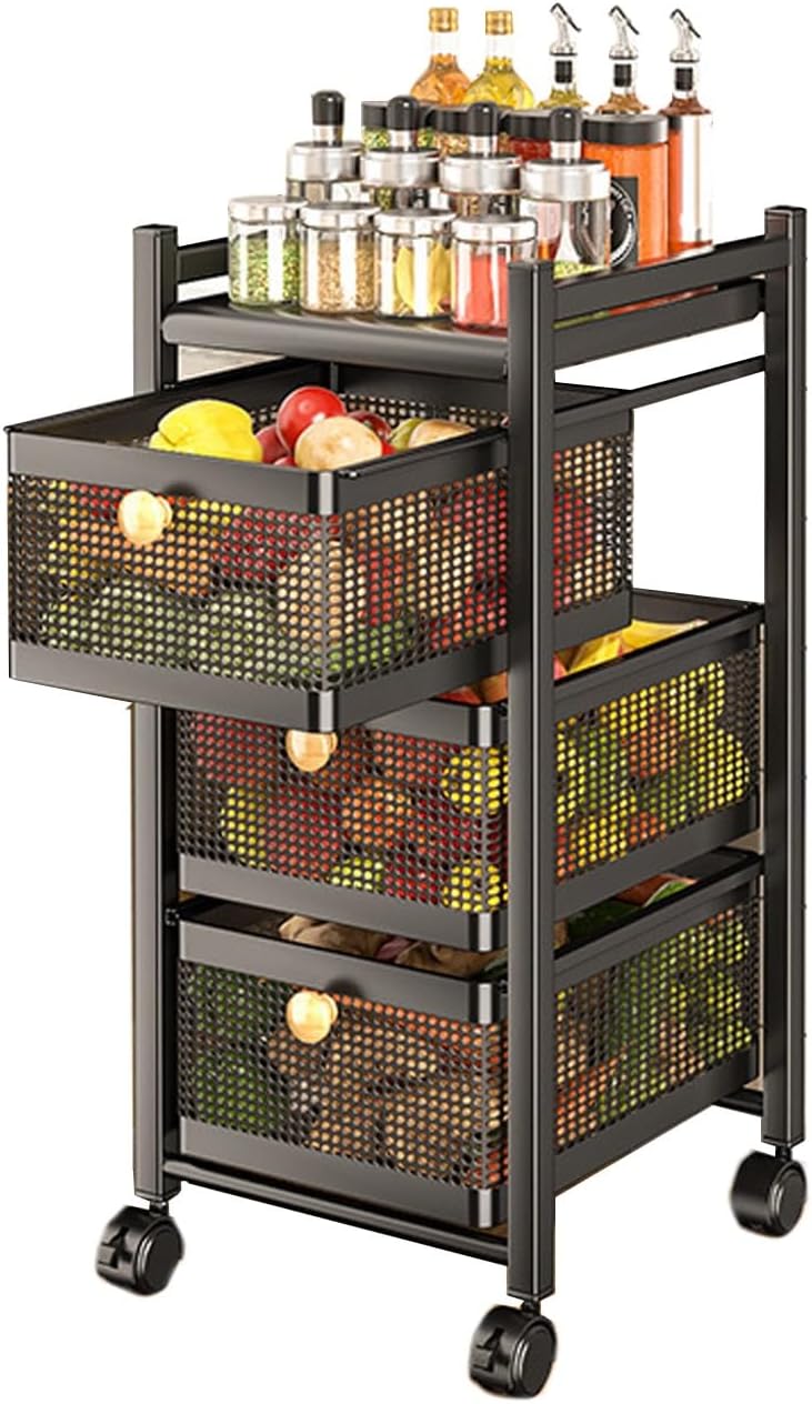 Amazon.com: Aimery Kitchen Storage Rack 2-6-Tier Kitchen Rolling Cart ...