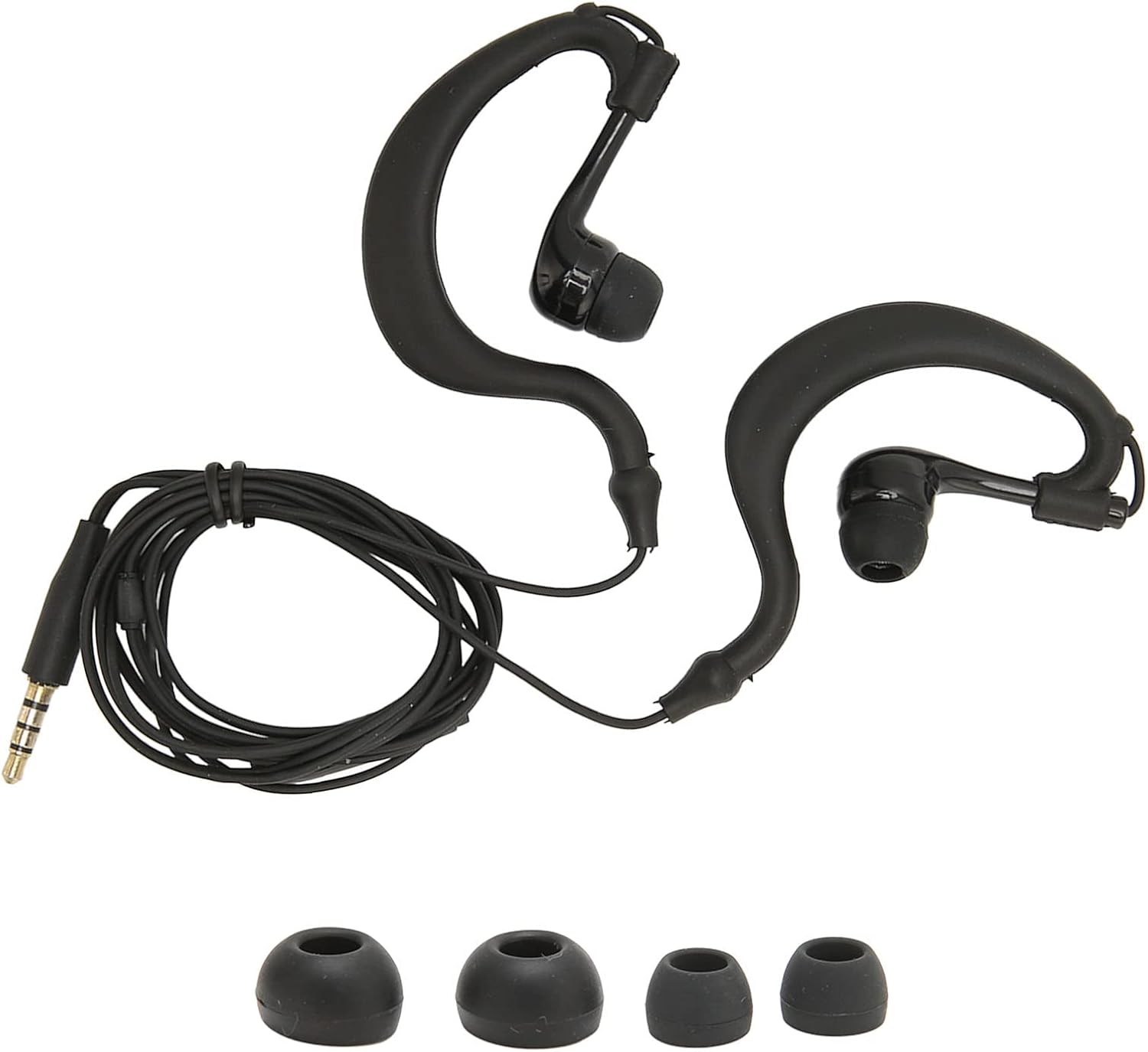 Earhook Headphones, Waterproof Over Ear Hook Earphones with 4 Earbuds ...