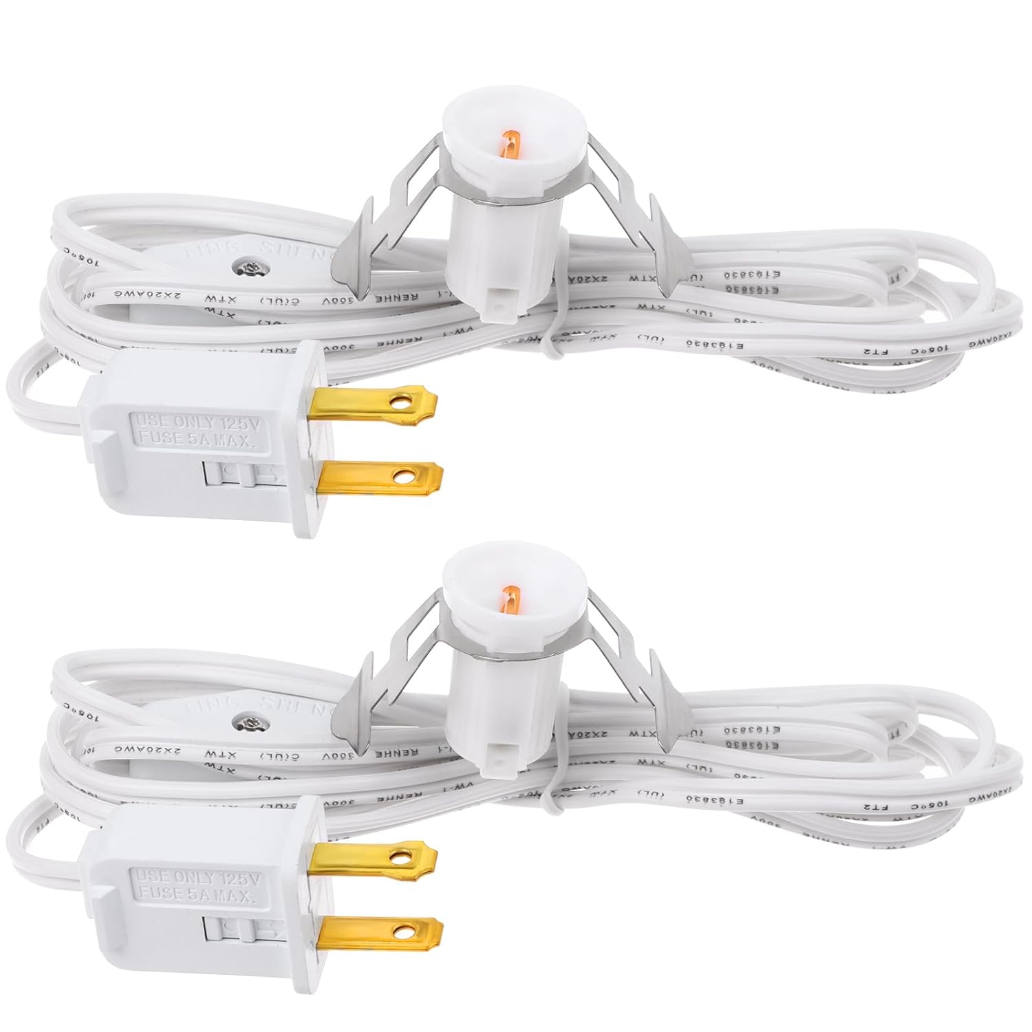 2 Pieces Christmas Village House Light Cords Fit C7 LED Bulbs, E12 Bulb ...