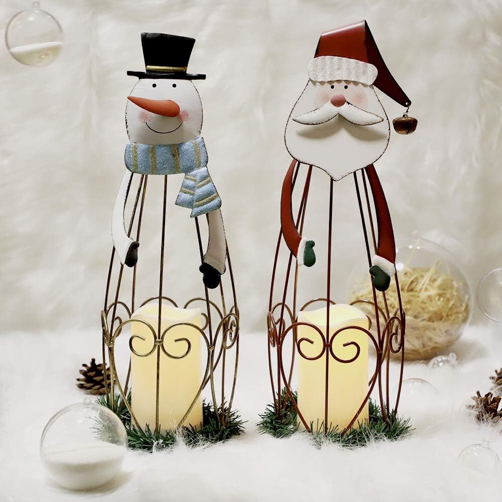 Amazon.com: MorTime 2 Pack Christmas Candle Lantern with LED Lights ...
