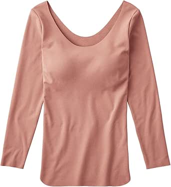 Amazon | [グンゼ] キレイラボ KIREILABO フィッテ Fitte WARM 襟ぐり広め 8分袖 ブラインナー レ(PE-ピーチ、L) | インナーシャツ 通販