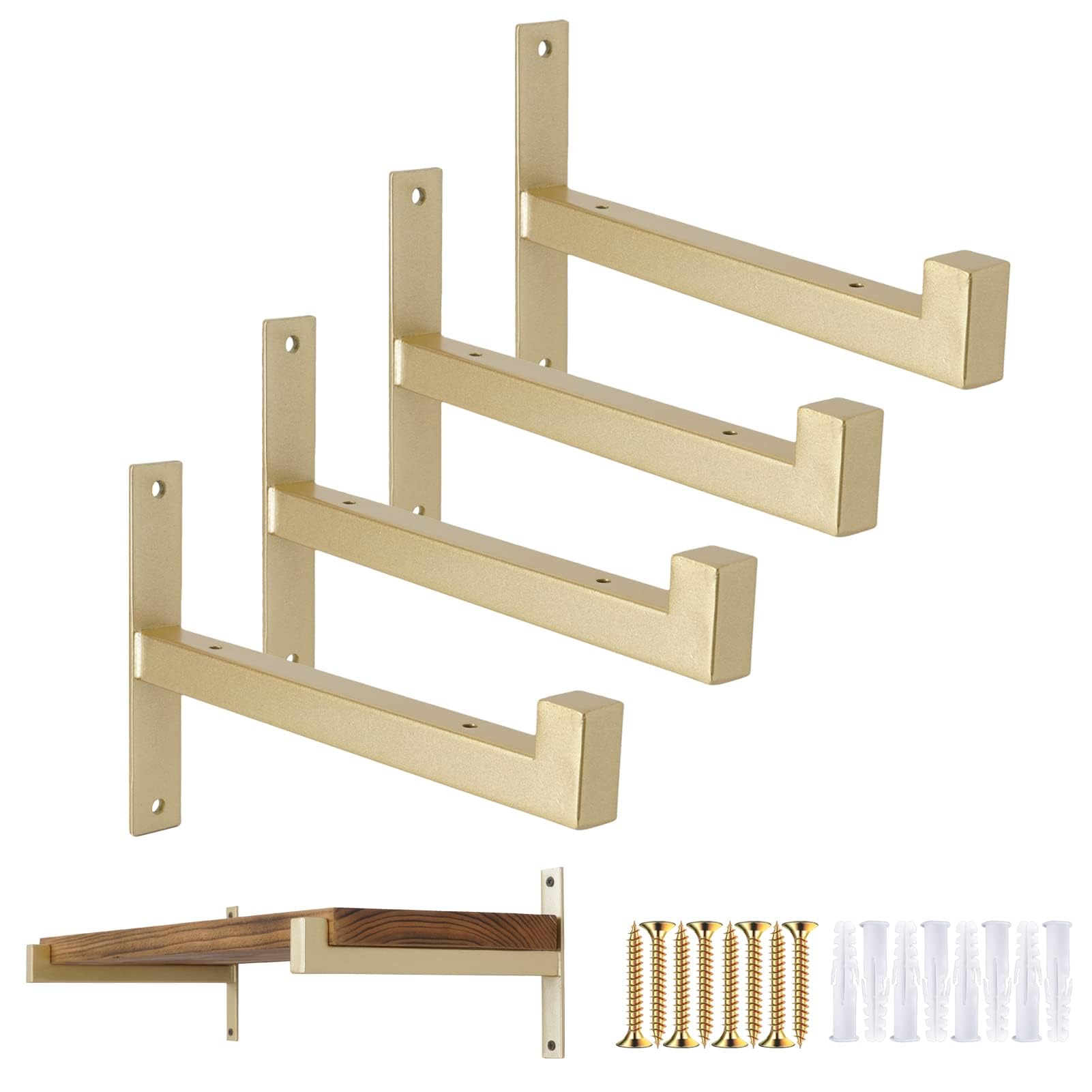 Amazon.com: OVOV 4 Pcs Heavy Duty Shelf Brackets Wall Mounted ...