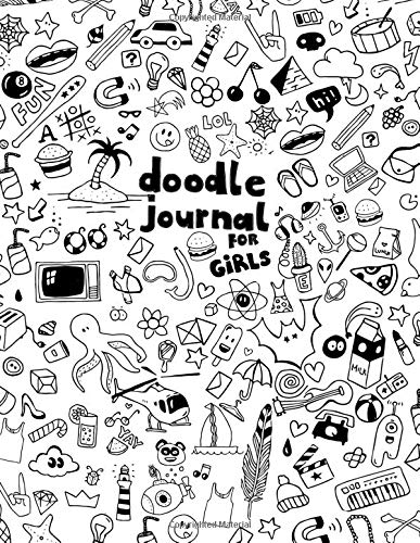 Amazon.com: Doodle Journal For Girls: 110 Blank White Pages - Notebook ...
