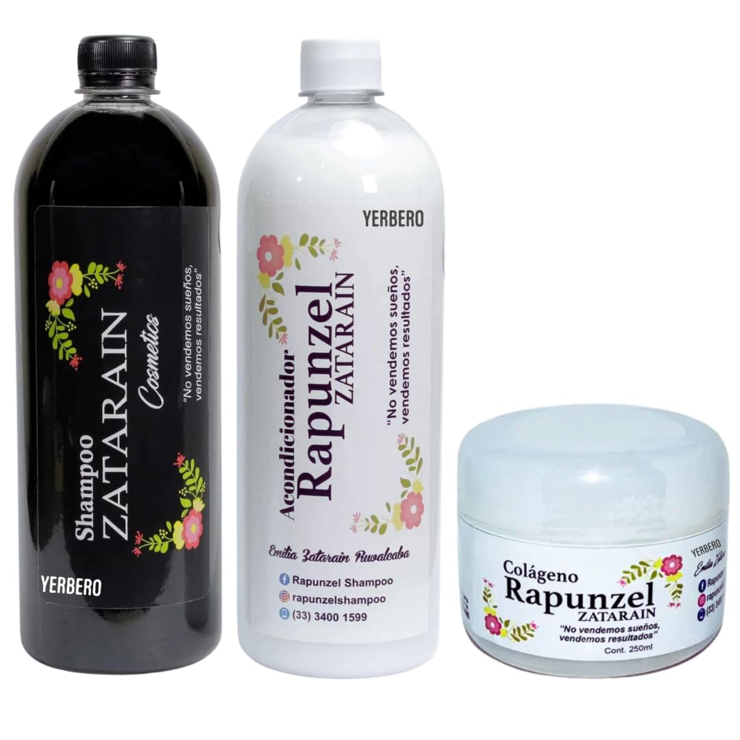 Amazon.com : Yerbero - Rapunzel Zatarain 3 Piece Bundle - Shampoo ...