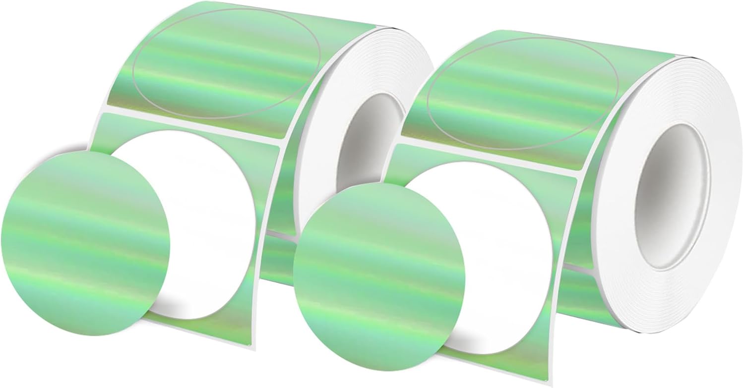 Amazon.com: 2 Rolls Holographic Thermal Label Stickers Compatible with ...