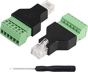 SinLoon RJ12 Male Plug to 6 Pin Screw Terminal Block Connector,RJ12 Adapter Connector,RJ12 6P6C ...