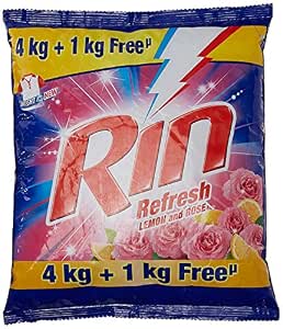 Rin Detergent Powder Refresh Lemon and Rose - 4Kg + 1Kg Free : Amazon ...