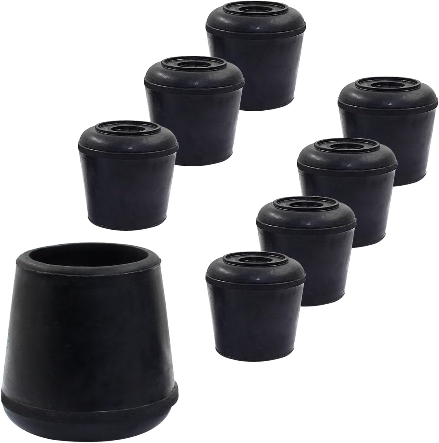 Suiwotin 8pcs 1-1/4 Inch Round Chair Leg Tips Caps, Non-Slip Rubber ...